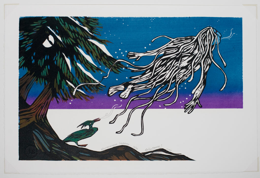 Wintermaker Leaving - Shingebiss - Betsy Bowen Studio